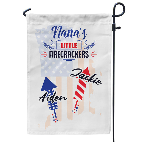 Grandma’s Little Firecrackers Personalized Flag - Mostly Pillows
