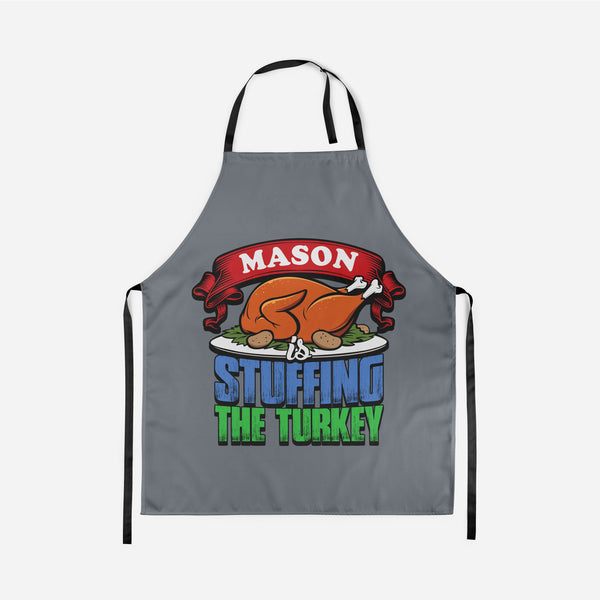 Stuffing The Turkey Personalized Apron - Mostly Pillows