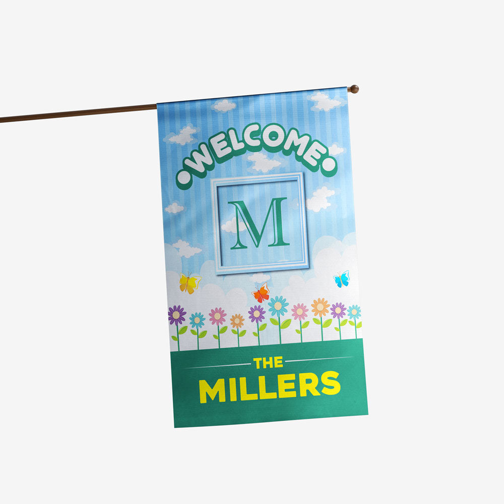 Welcome Personalized Flag - Mostly Pillows